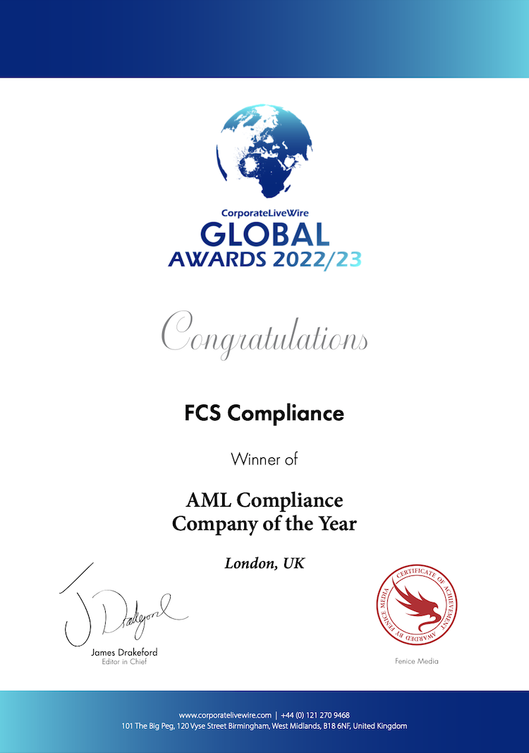 FCS Compliance crowned ‘AML Compliance Company of the Year’ in Global ...